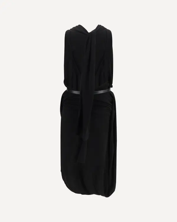 Loewe Draped Viscose Crepe Jersey Halterneck Maxi Dress
