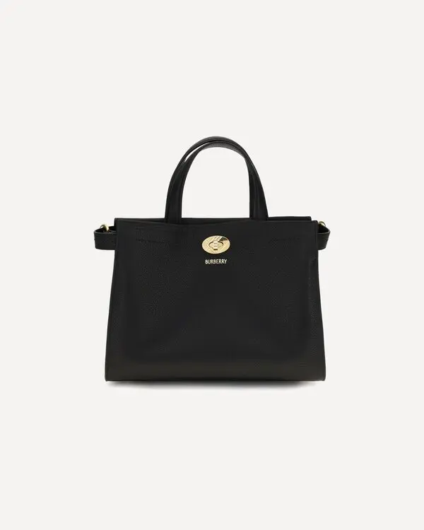 Burberry Mini Cotswolds Check Top Handle Bag - Black