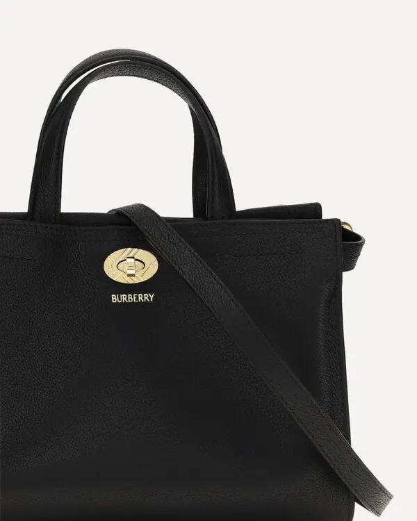 Burberry Mini Cotswolds Check Top Handle Bag - Black