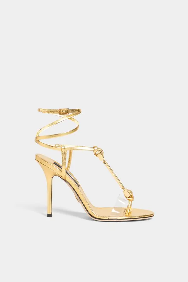 Dsquared2 Metallic Strappy High Heel Sandals