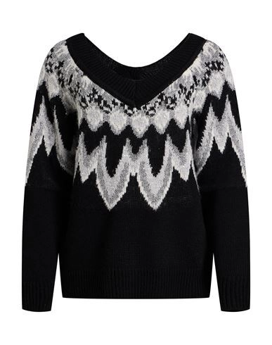 NO SECRETS Jacquard-knit V-neck Sweater With Sequins