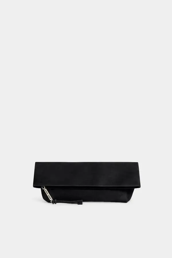 Dsquared2 Leather Fold-over Clutch With Statement Zip Pull