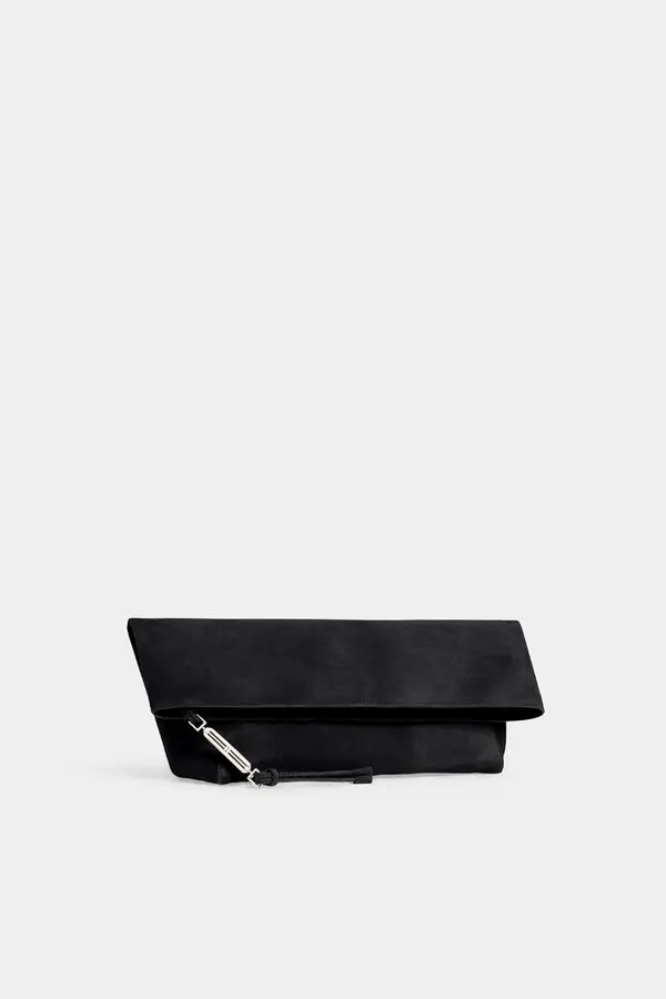 Dsquared2 Leather Fold-over Clutch With Statement Zip Pull