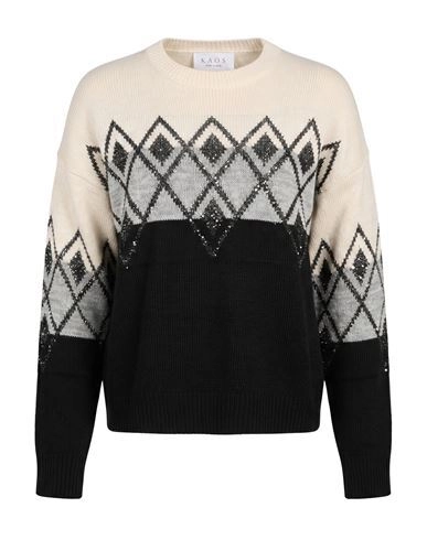 KAOS Jacquard-knit Sequined Sweater - Black