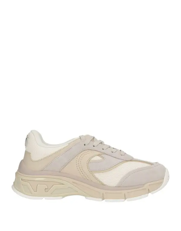Emporio Armani Sneakers Ivory Size Polyester, Cow Leather