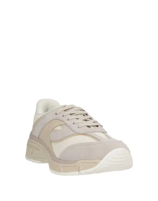 Emporio Armani Sneakers Ivory Size Polyester, Cow Leather