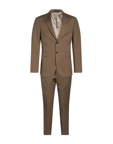 PAOLONI Suit Taupe Size Wool, Elastane