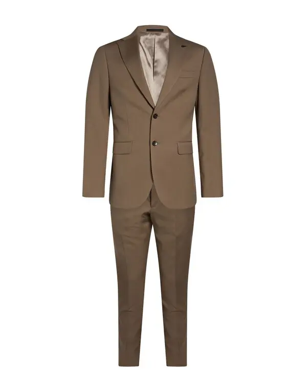 PAOLONI Suit Taupe Size Wool, Elastane