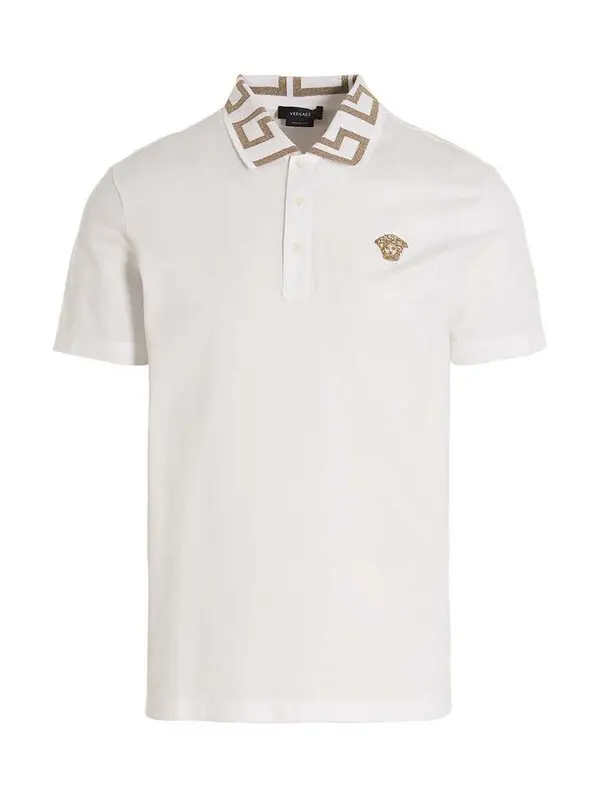 Versace Greca' Polo Shirt - White