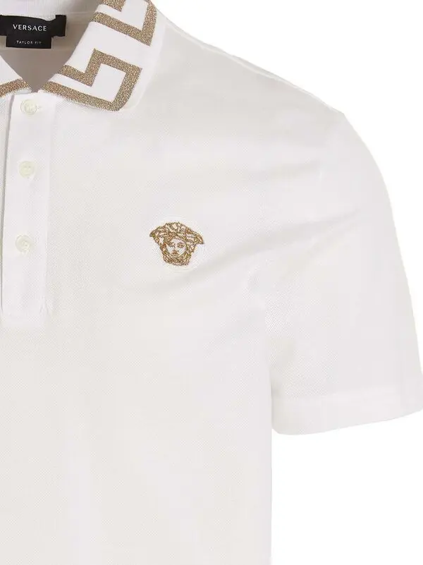 Versace Greca' Polo Shirt - White