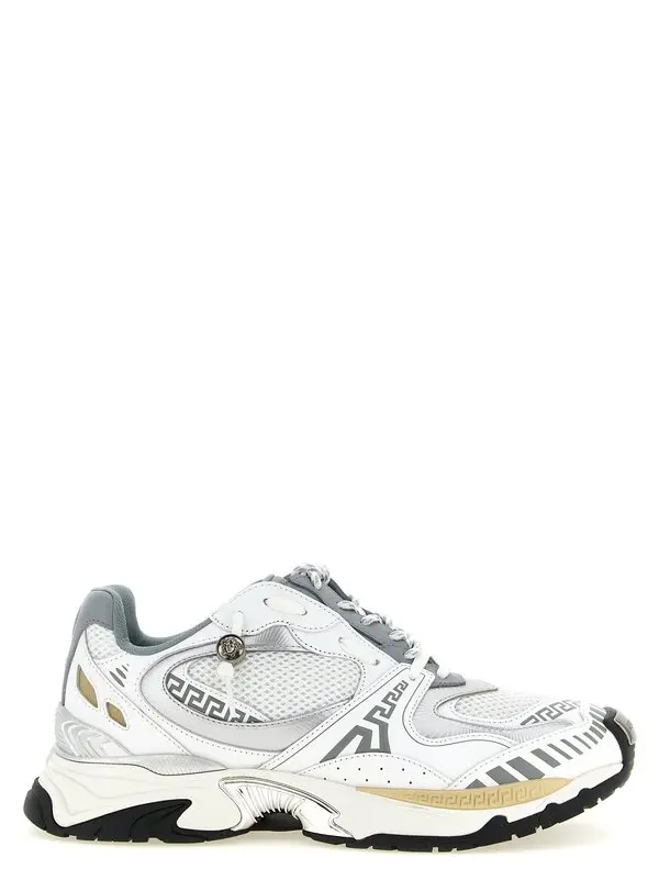 Versace Icaro' Mesh And Leather Fabric Sneakers