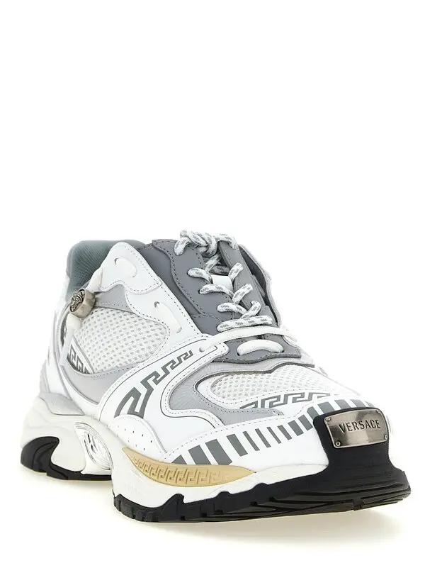 Versace Icaro' Mesh And Leather Fabric Sneakers
