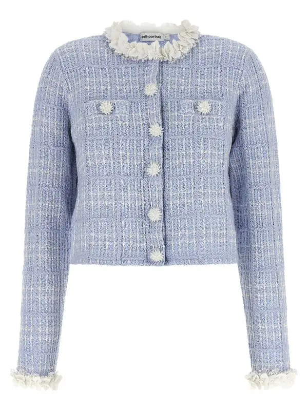 SELF-PORTRAIT Check Knit Jacket