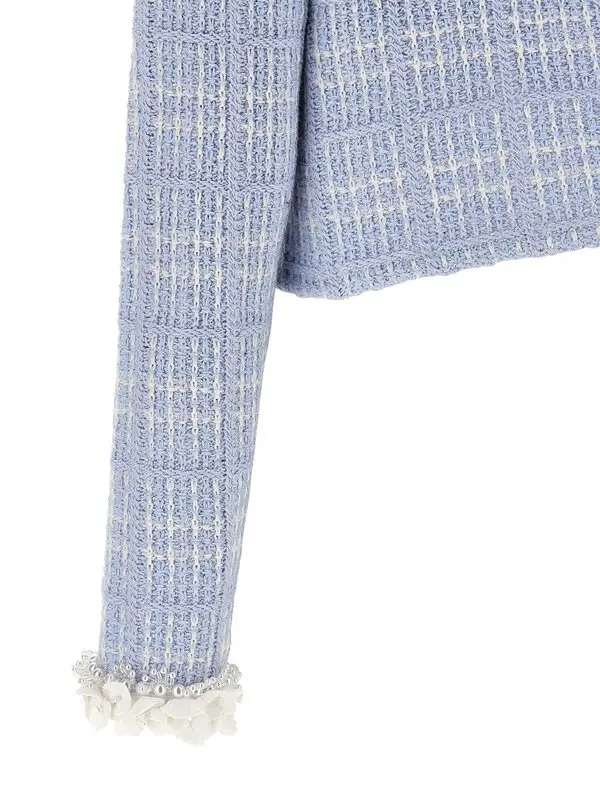 SELF-PORTRAIT Check Knit Jacket