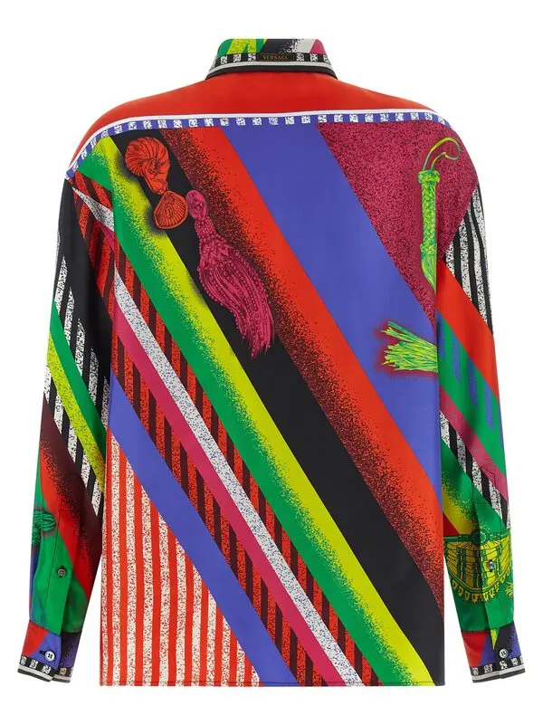 Versace Formula 6" Silk Twill Print Shirt - Multicolor