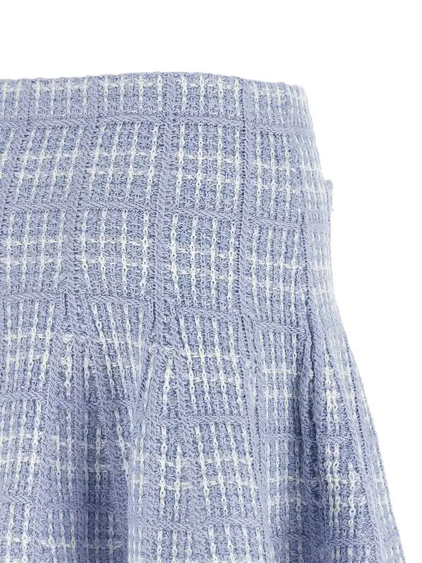 SELF-PORTRAIT Check Knit Skirt
