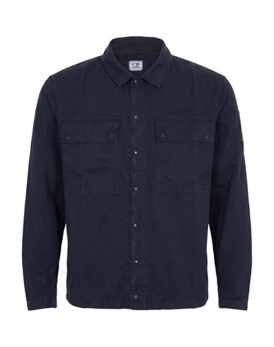 C.P. COMPANY Overshirt With Long Sleeves And Flap Pockets - Blue