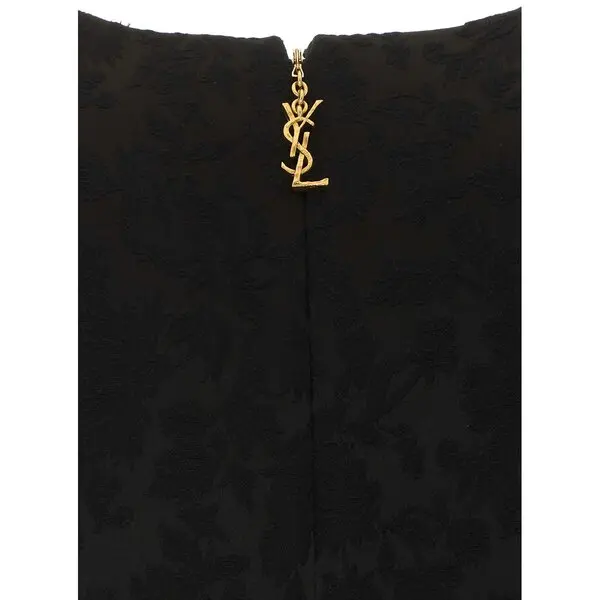 Saint Laurent Jacquard Mini Dress With Monogram Logo