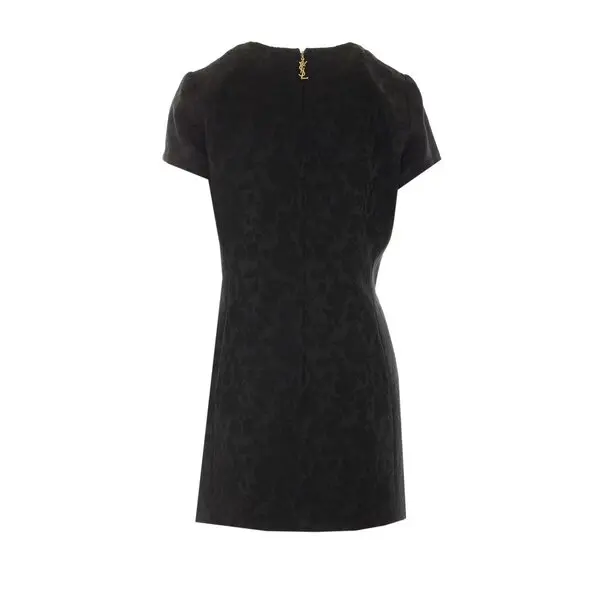 Saint Laurent Jacquard Mini Dress With Monogram Logo