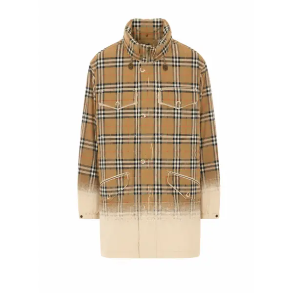 Burberry Tropical Gabardine Parka With Gradient Check