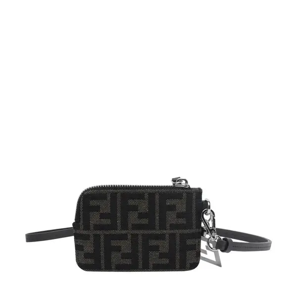 Fendi Ff Jacquard Card Holder - Brown