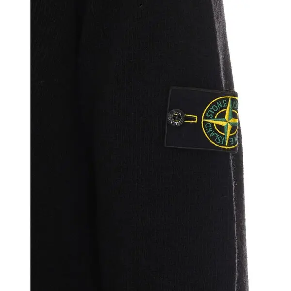 Stone Island Logo High Neck Sweater - Black