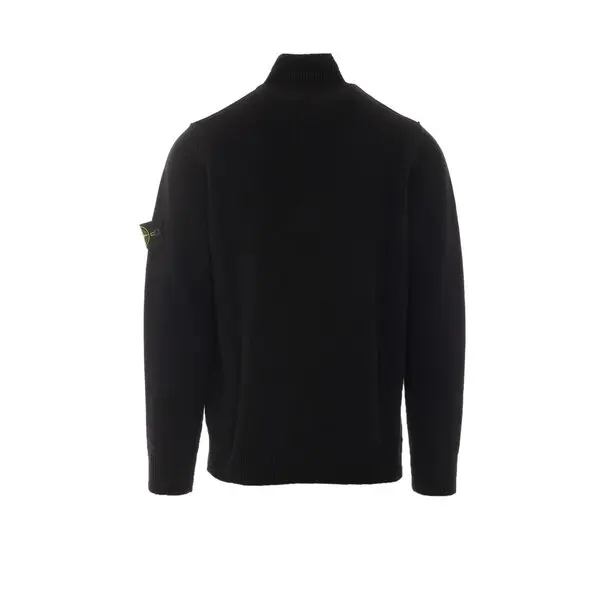 Stone Island Logo High Neck Sweater - Black