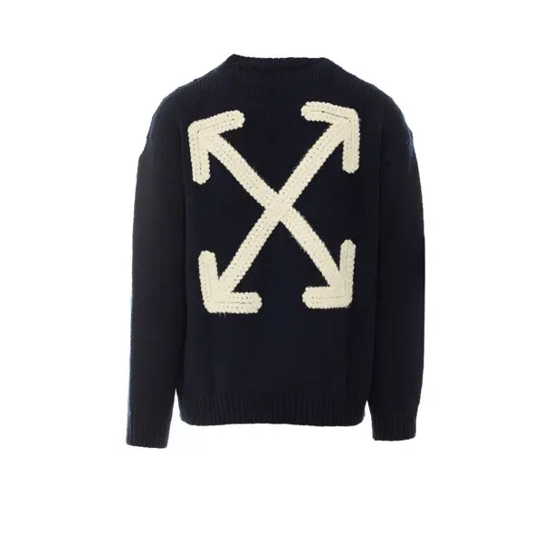 Off-White Wool Arrow Maxi Embroidery Sweater