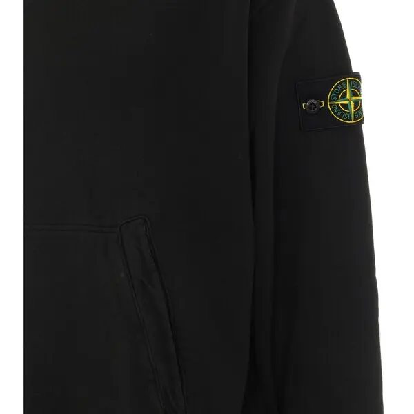 Stone Island Logo Hoodie - Black