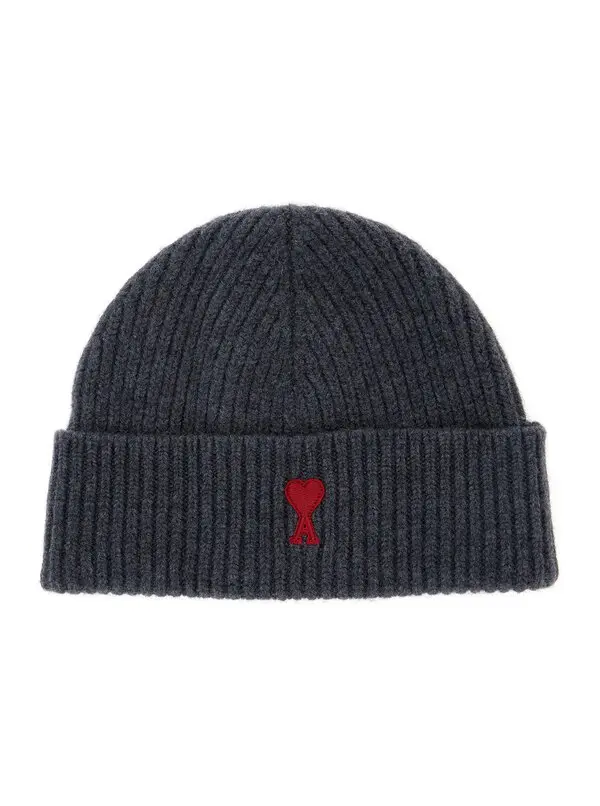 AMI Paris Wool Adc Embroidered Beanie For