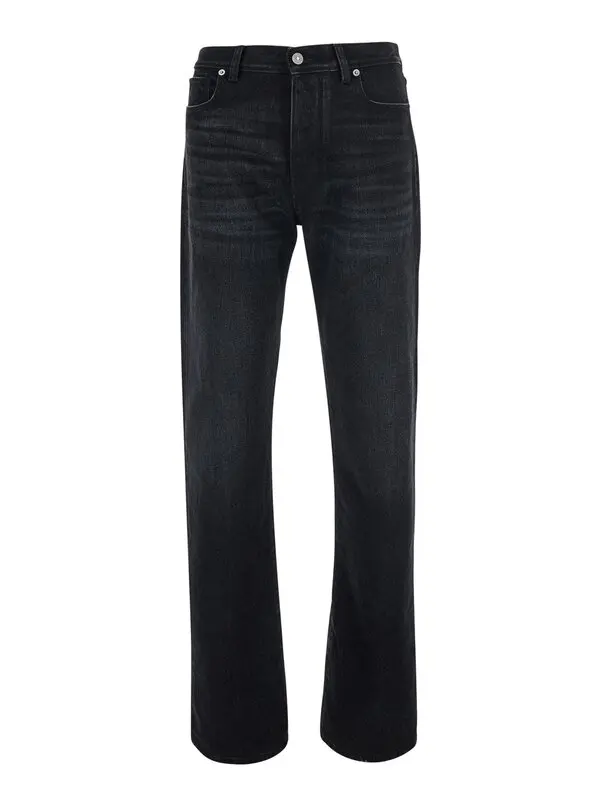 Fendi Black Slim Jeans With Logo Patch On The Back In Denim For