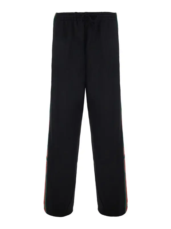 Gucci Cotton And Silk Pants With Web Detail