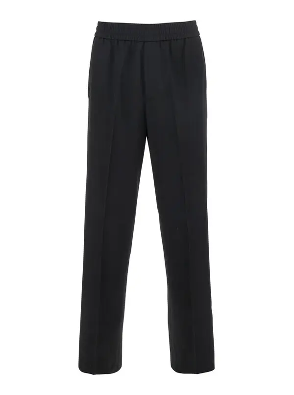 GOLDEN GOOSE Joggers With Pockets And Ribbed Hems In Black Virgin Wool For - Multicolor