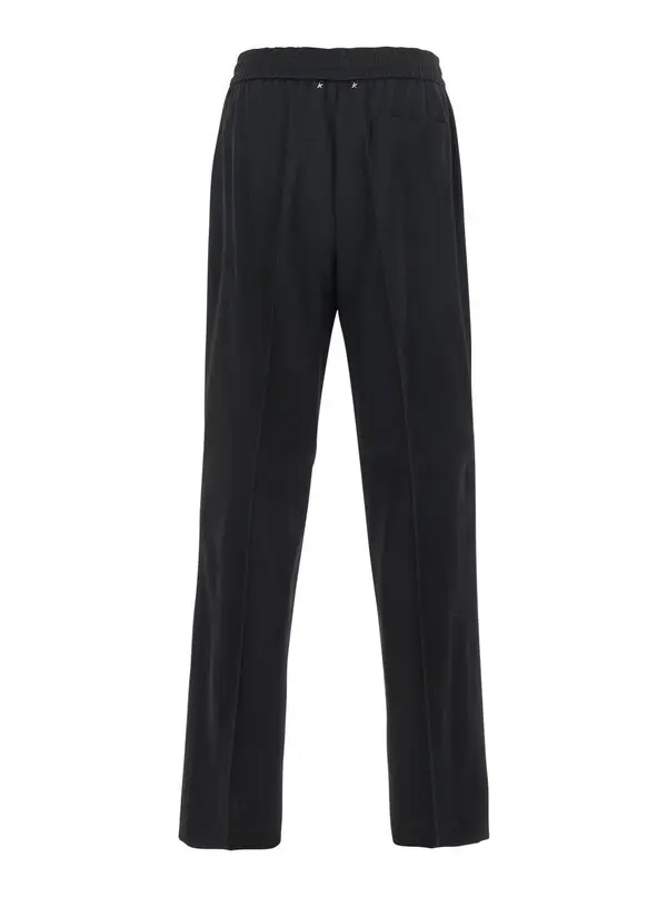 GOLDEN GOOSE Joggers With Pockets And Ribbed Hems In Black Virgin Wool For