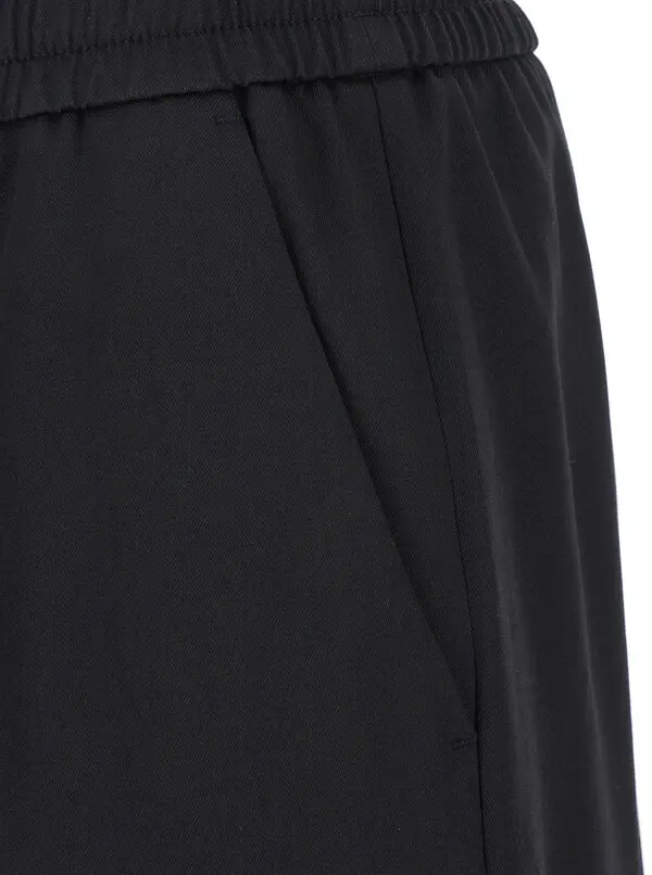 GOLDEN GOOSE Joggers With Pockets And Ribbed Hems In Black Virgin Wool For