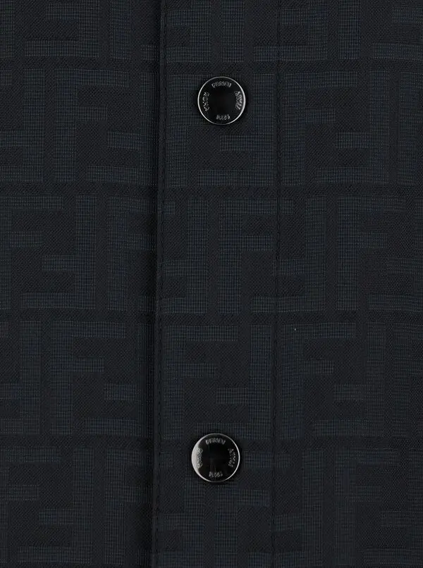 Fendi Black Ff Motif Tech Fabric Jacket - Multicolor