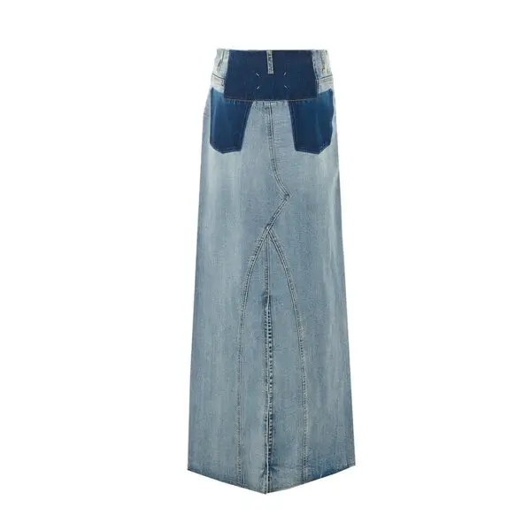 MAISON MARGIELA Two-tone Denim Maxi Skirt