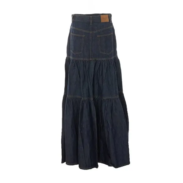 Saint Laurent Tiered Denim Skirt