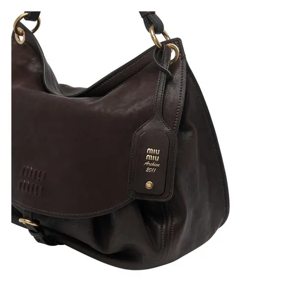 Miu Miu Leather Rendez-vous Shoulder Bag - Brown