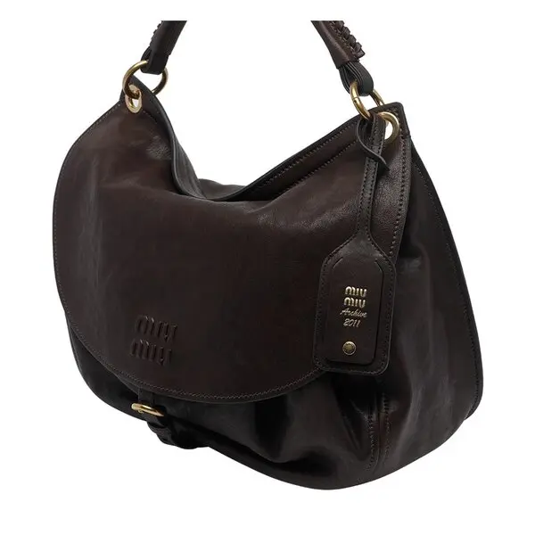 Miu Miu Leather Rendez-vous Shoulder Bag - Brown