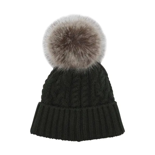 Moncler Logo Beanie With Pom-pon - Green