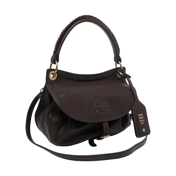 Miu Miu Leather Rendez-vous Shoulder Bag - Brown
