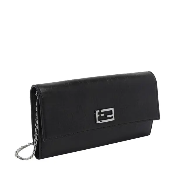 Fendi Continental Wallet On Chain Tube With Ff Baguette Logo