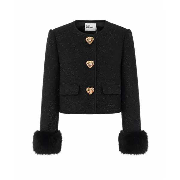 SELF-PORTRAIT Boucle' Fur Jacket