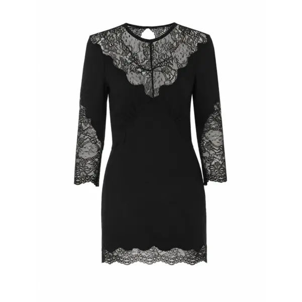 Attico Satin Mini Dress - Black