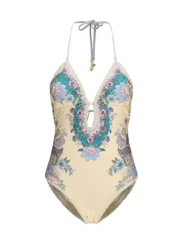 Zimmermann Indra Crochet Detail One-piece Swimsuit - Multicolor