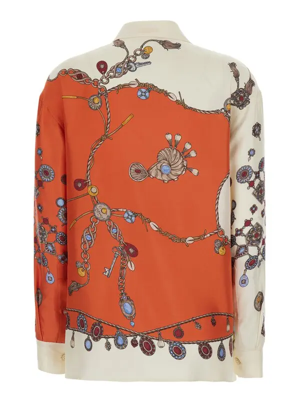 Versace Shirt With Classic Collar And All-over Print - Multicolor