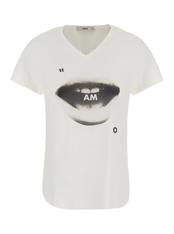 Fendi Ti Amo Print T-shirt - White