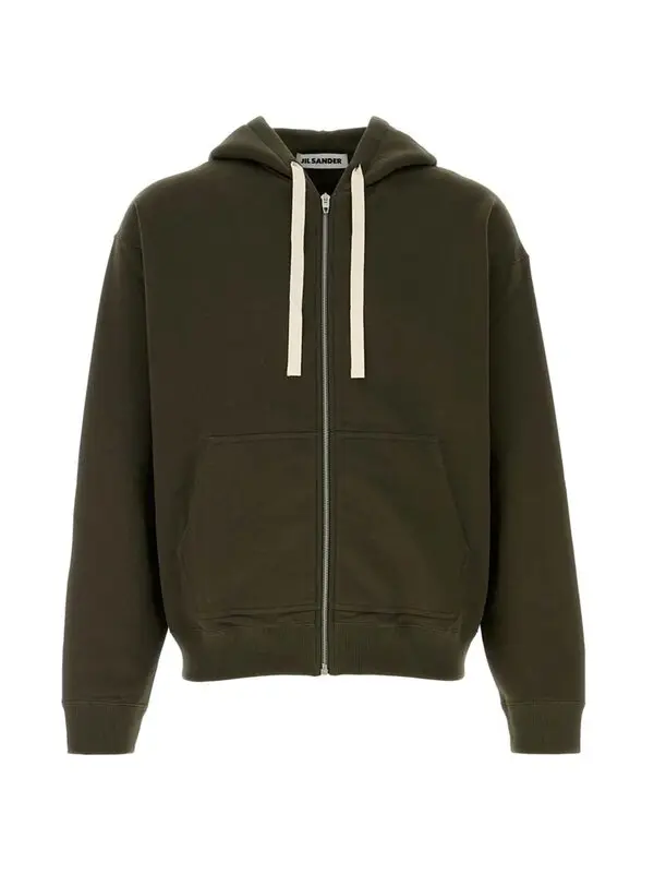JIL SANDER Olive Cotton Sweatshirt