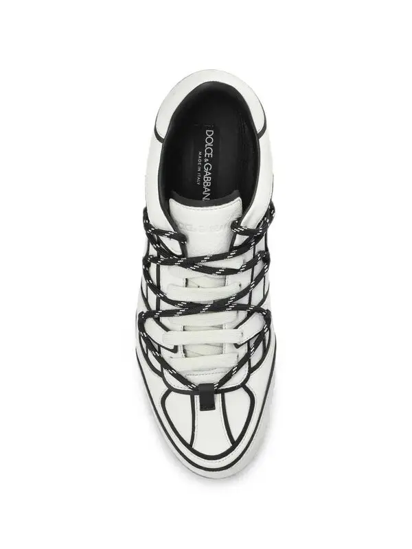 Dolce & Gabbana Low-top Sneakers In Calfskin - White